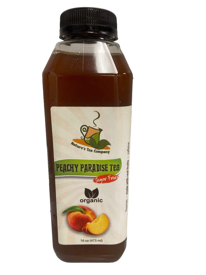 Peachy Paradise RTD organic iced tea, 16 oz , 12 pack – Natures Tea Company